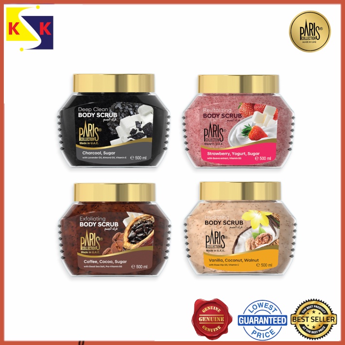 Paris Collection Face & Body Scrub 500ml ( VANILLA, STRAWBERRY, COFFEE ...