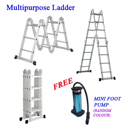 12 Step 16 Step Foldable Ladder Aluminium Ladder Multipurpose Ladder ...