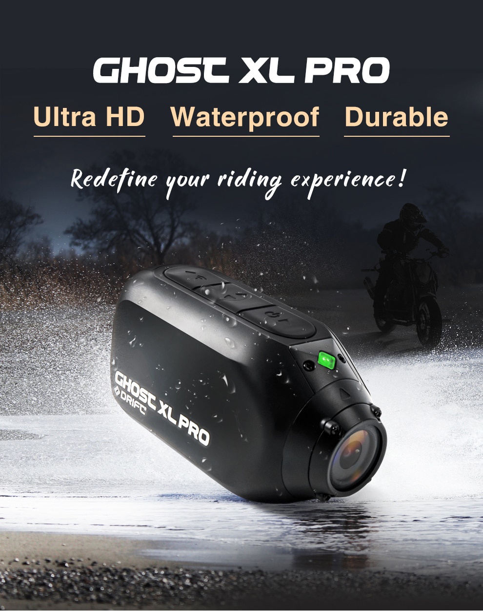 Drift Ghost XL Pro Action Camera 4K Waterproof Clone Mode Livestreaming ...