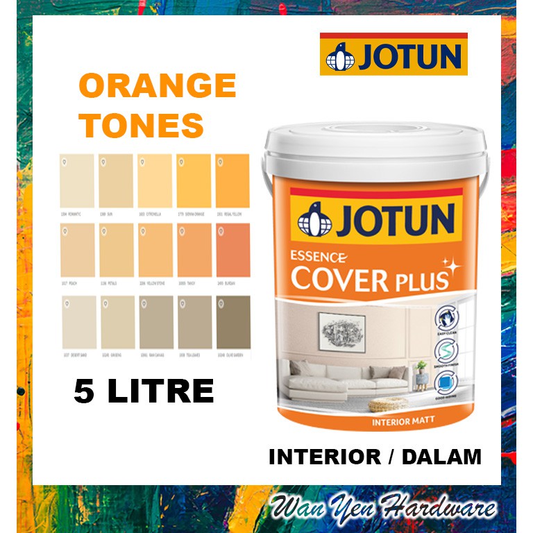 5 LITRES ( ORANGE TONES ) JOTUN ESSENCE COVER PLUS SHEEN ( INTERIOR/DALAM ) | Shopee Malaysia
