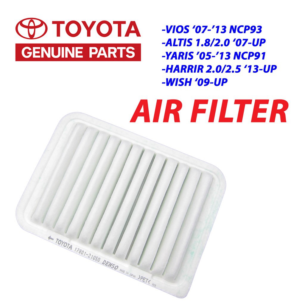 Toyota Vois Ncp93 Yaris Voxy Wish Altis Engine Air Filter ( 17801-21050 ...