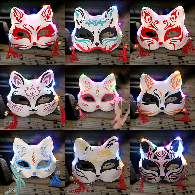 Glowing Fox Mask Half-Face Antique Mask Girl Children Kids Mask Fairy ...