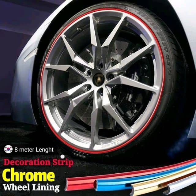 Car Alloy Wheel Sport Rim Decoration Protector chrome Sticker anti ...