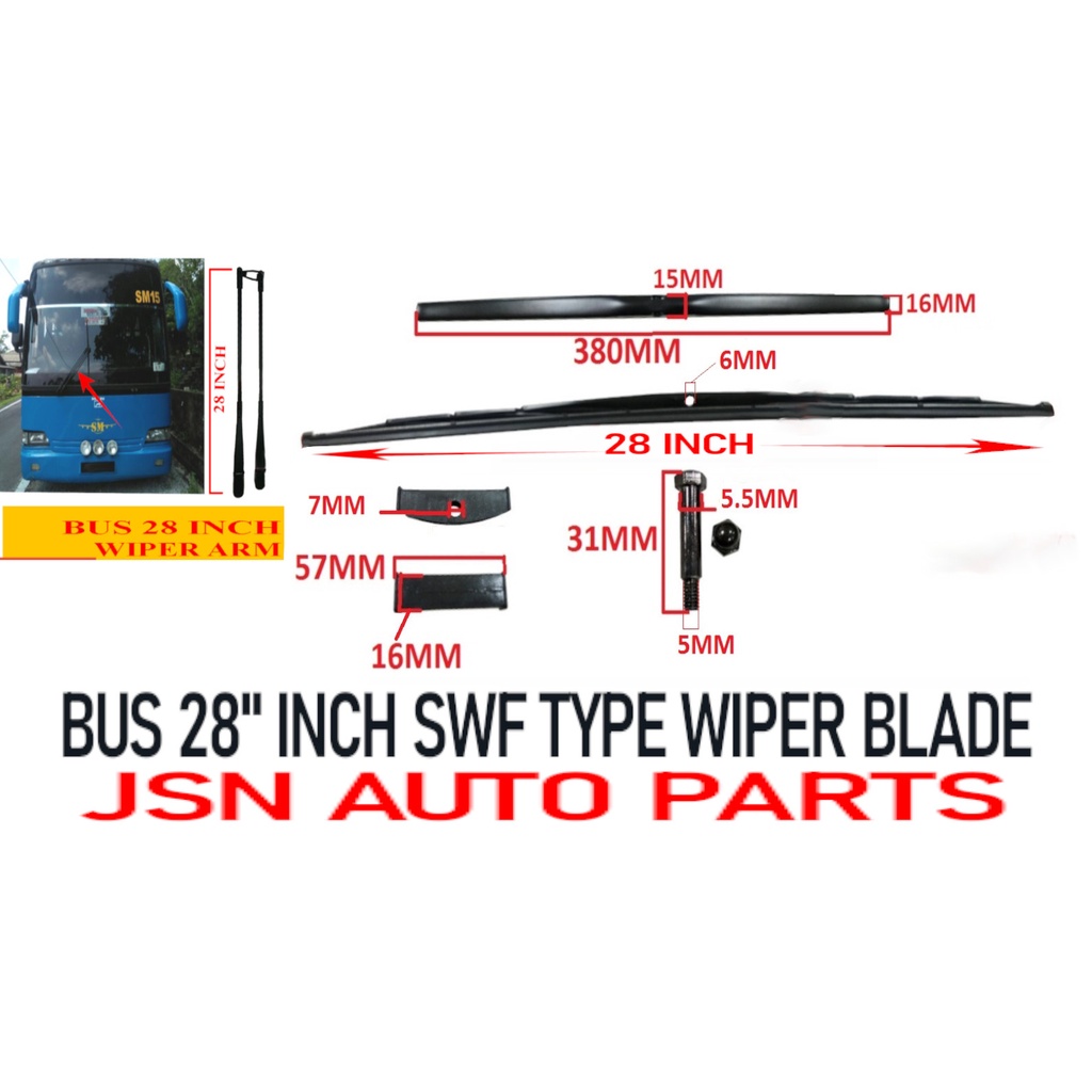 WIPER BLADE FOR BUS 28" INCH SWF TYPE PRICE FOR 1PC | Shopee Malaysia