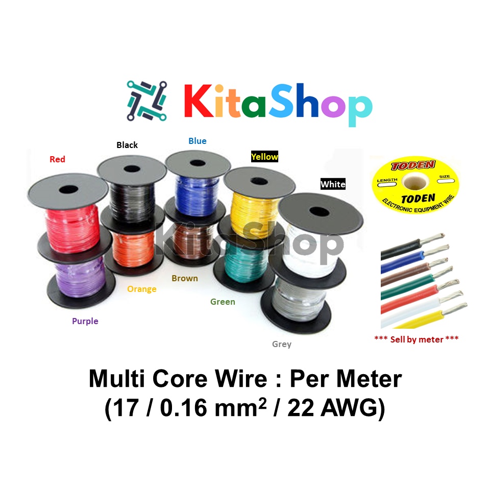 Single Core Wire Multi Strand : 17 / 0.16 mm2 (Per Meter) | Shopee Malaysia