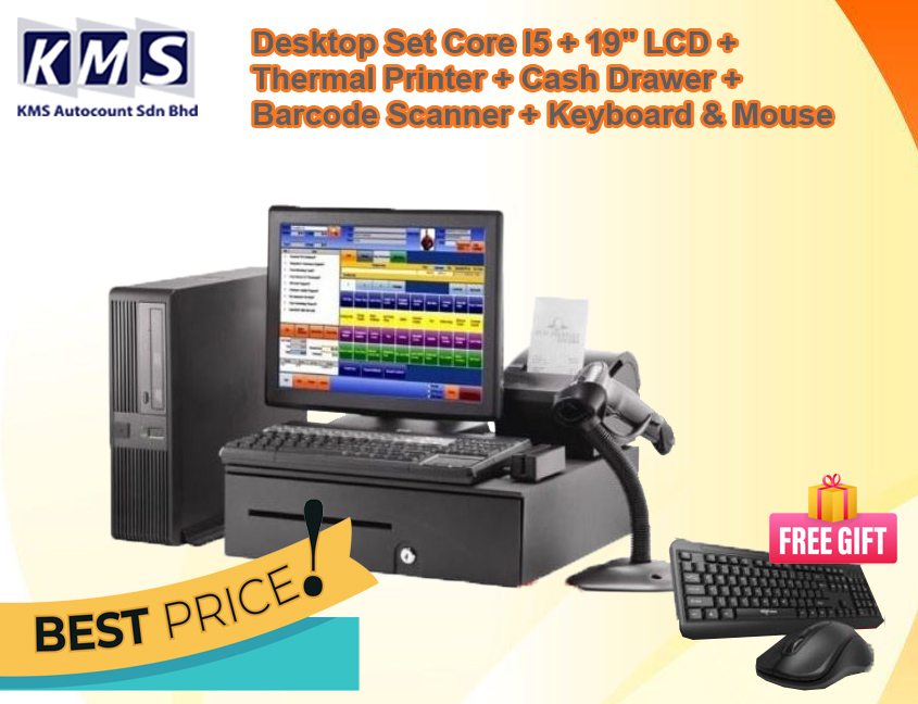 Ready Stock Desktop Set Core I5 + 19" LCD + Thermal Printer + Cash ...