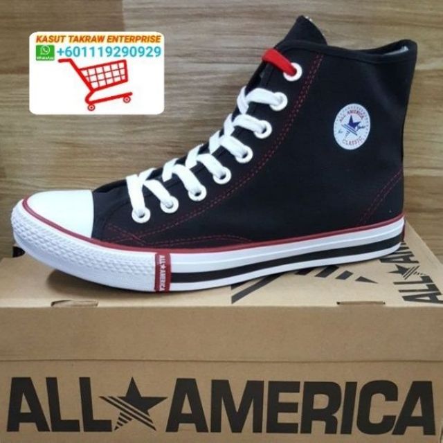 All America BS01 Hi-Cut Men Fashion Canvas Shoe | Kasut Kain | Shopee ...