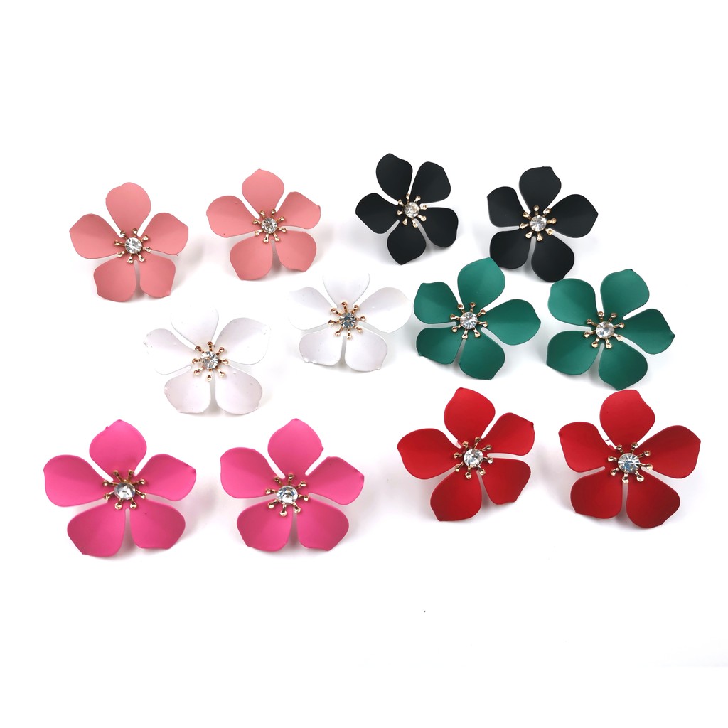 Earrings Flower Subang Bunga Beautiful Floral Jewellery Studs ...