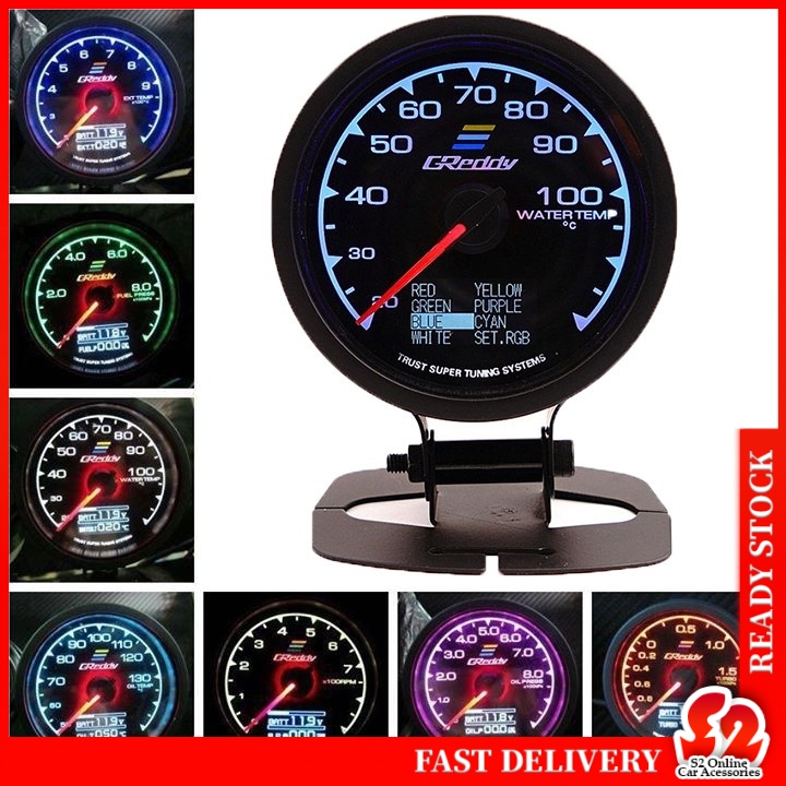 GREDDY Multi Gauge Meter 24 colors LCD Display Meter BOOST , WATER TEMP ...
