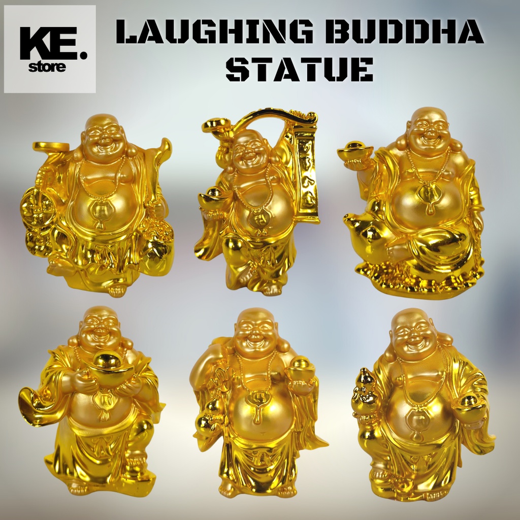 Feng Shui Laughing Buddha Shining Gold /Good Luck/ Health/Happiness ...