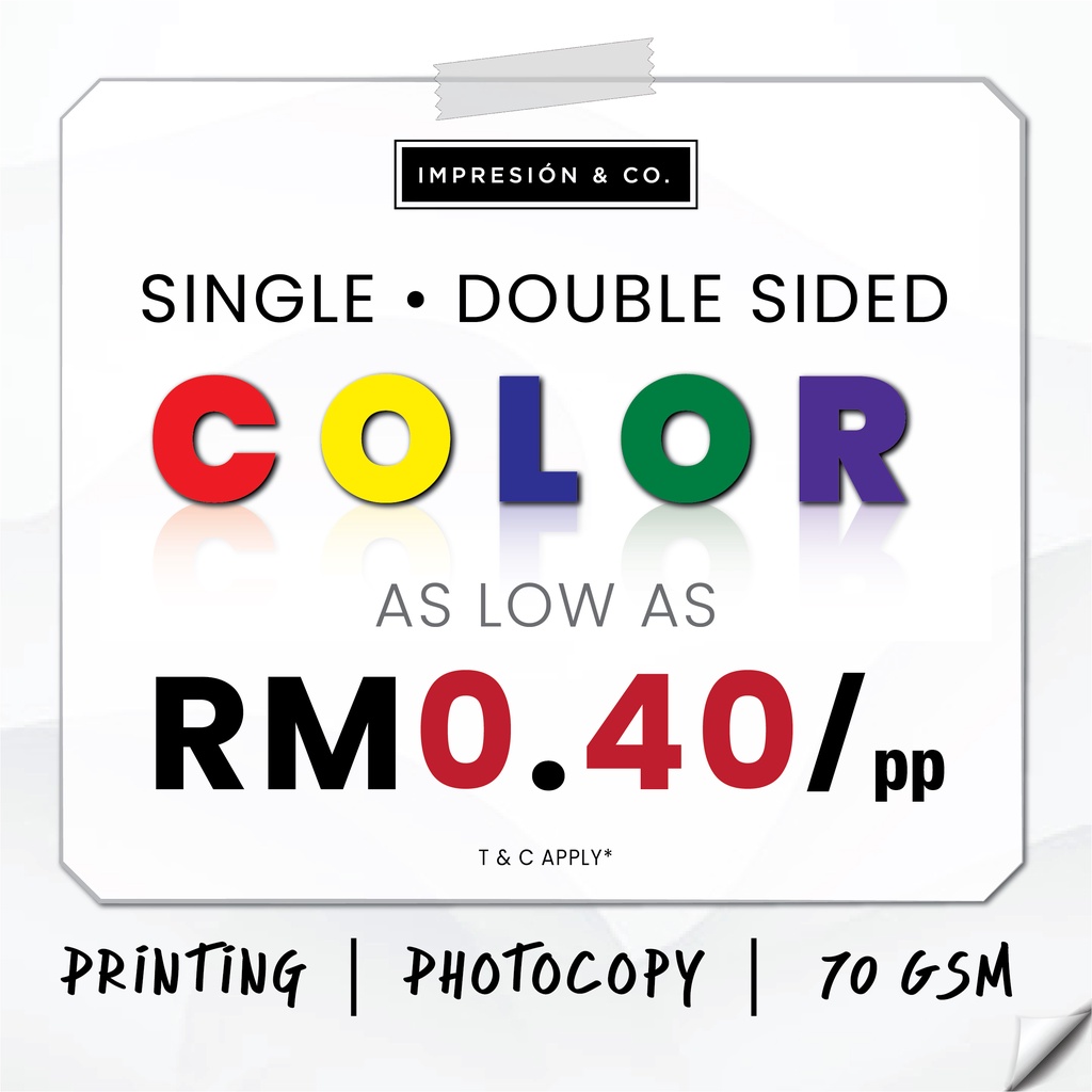[AS LOW AS 0.40¢/ page] SINGLE/ DOUBLE-SIDED - COLOR - Printing ...