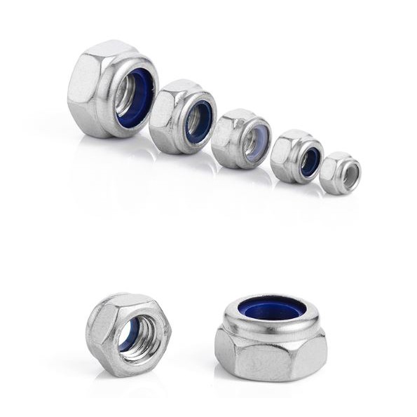 Nylon Lock Nut 304 Stainless Steel Hex Hexagon Locknut M3 M4 M5 M6 M8 M10 Nylon Nut DIN 985 ...