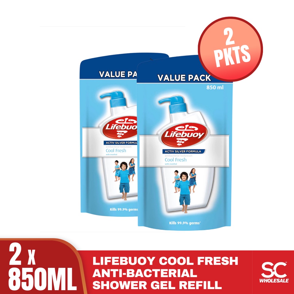 Lifebuoy Antibacterial Body Wash Shower Gel Refill Cool Fresh Twinpack ...