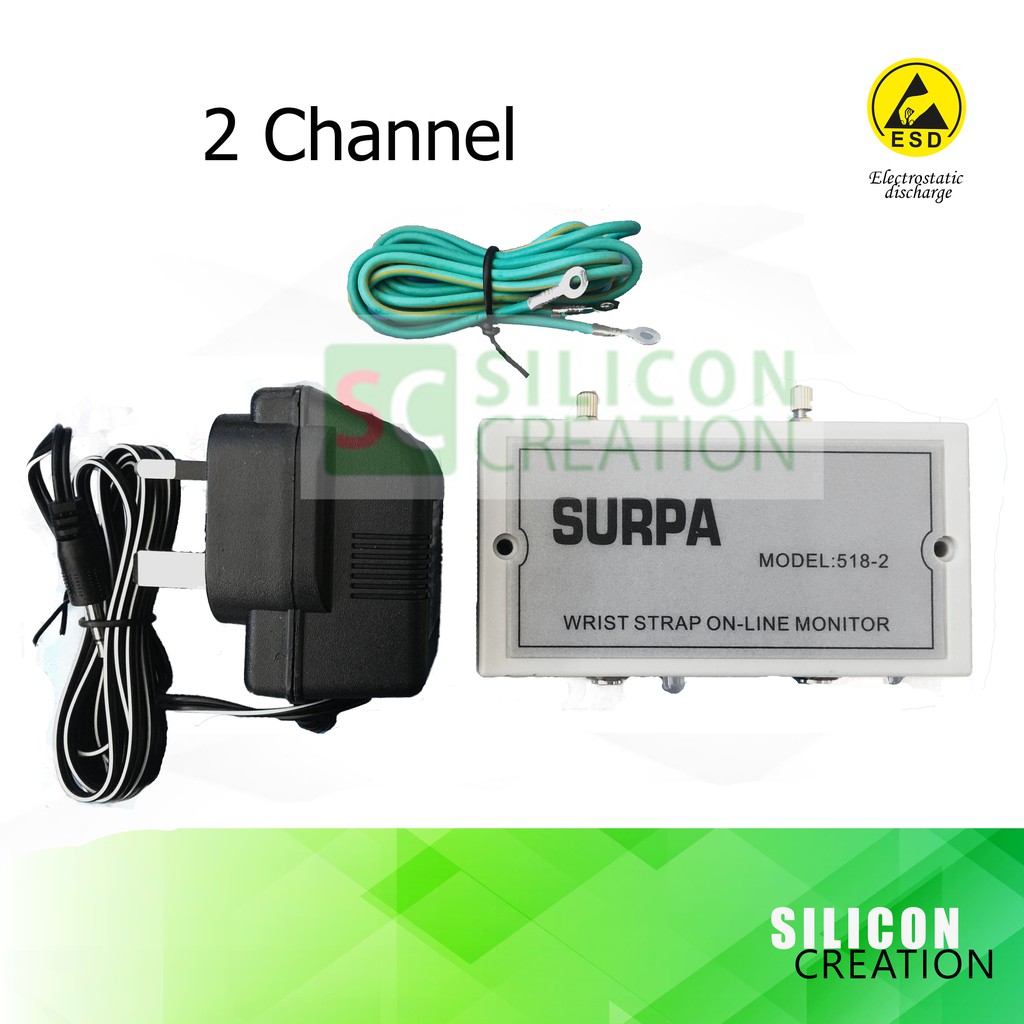 SURPA 518-2 ESD Anti-static wrist strap online monitor (CGM 2Channel ...