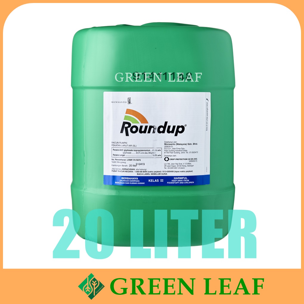 ROUNDUP 20L Monsanto Glyphosate Isopropylammonium 41.0% Racun Rumput ...