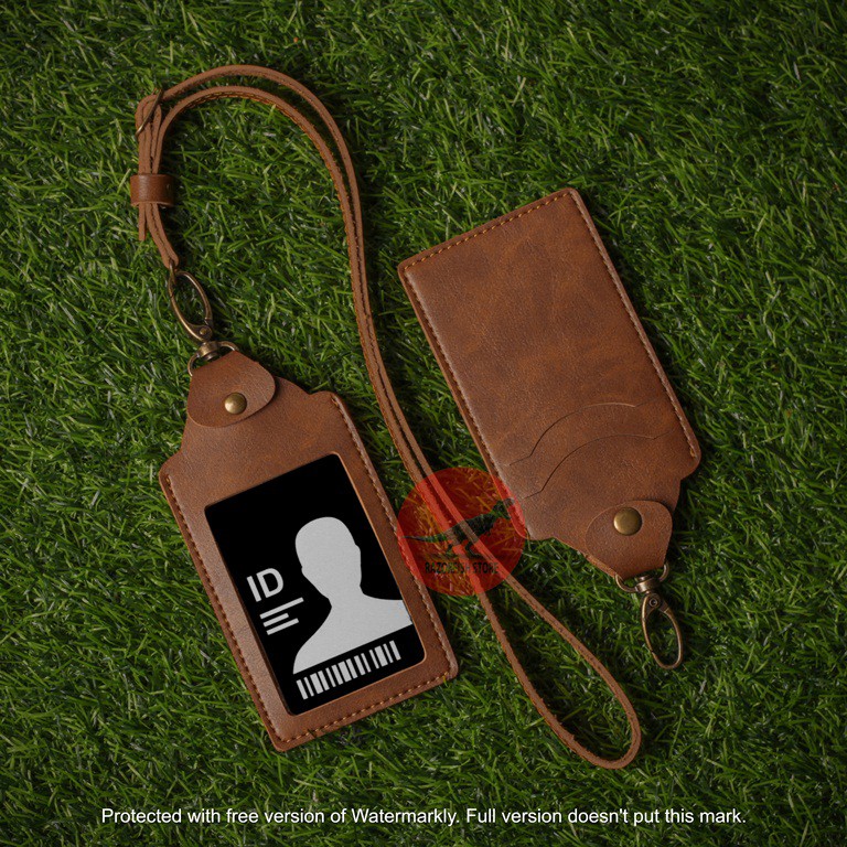 Name Tag Id Card Holder / Panitia / Name Card Hanger / Leather Name ...