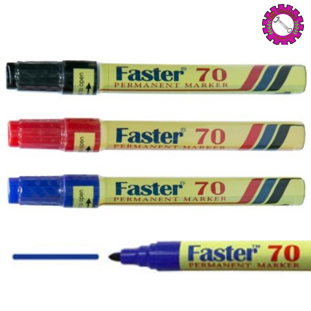 [READY STOCKS] FASTER 70 PERMENENT MARKER PEN RED / BLUE / BLACK / PEN ...