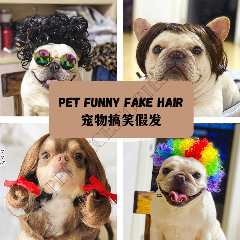 【Ready Stock】Pet Funny Fake Hair【现货】宠物搞笑假发头套 | Shopee Malaysia