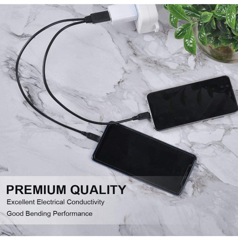 Dual Micro USB Splitter Charge Y Cable for charging two Devices from a ...