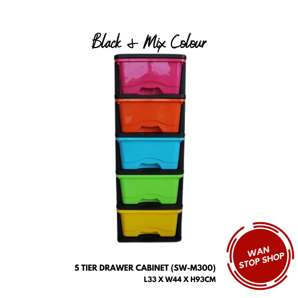 5 Tier Drawer Cabinet, Multipurpose Colorful Storage Drawer SW-M300 ...