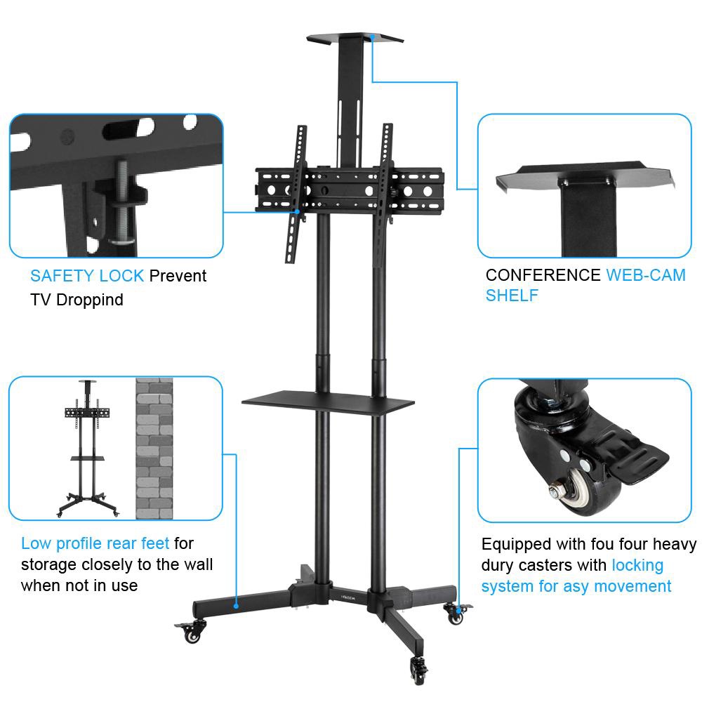 TV Stand Bracket Trolley Cart Troli Holder Kaki Braket 55inch 70 inci ...
