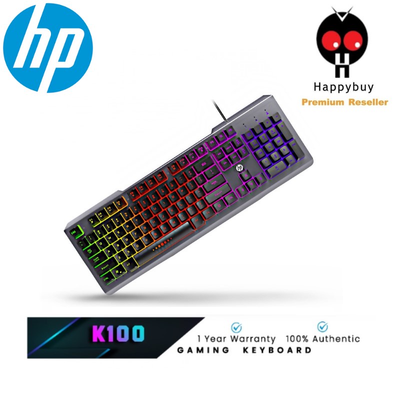 HP K100 MEMBRANE KEYBOARD WITH BACKLIT MULTIMEDIA KEYS | Shopee Malaysia