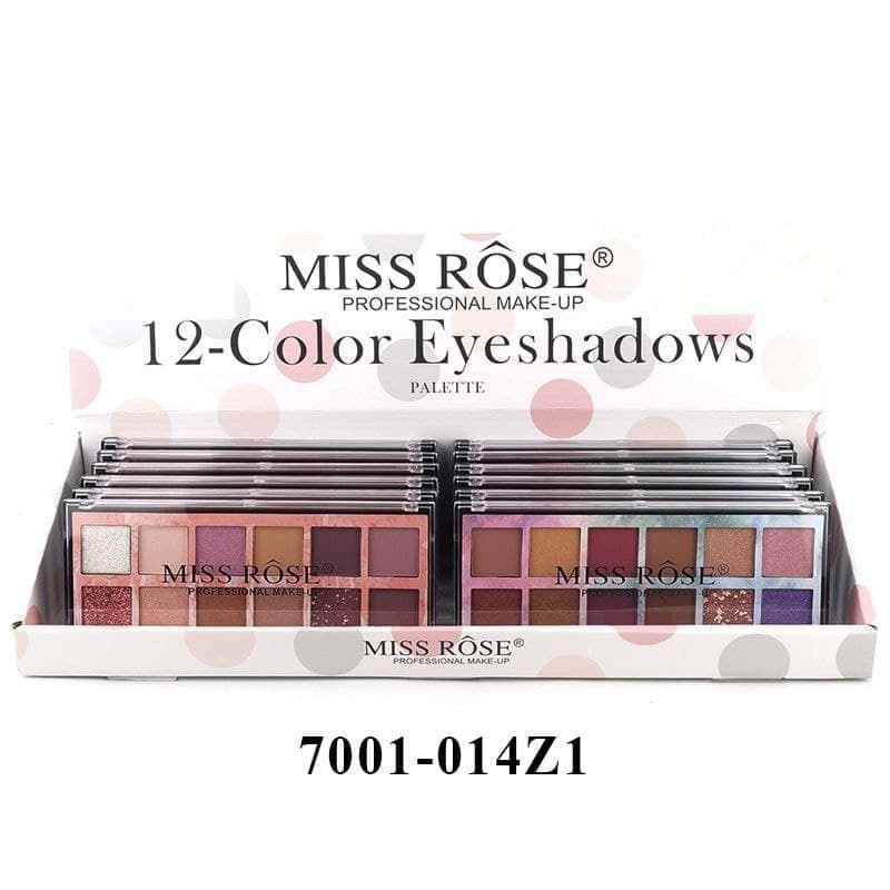 MISS ROSE EYESHADOW 12 COLOR PALETTE RICH COLOR / EYE MAKEUP (7001 ...