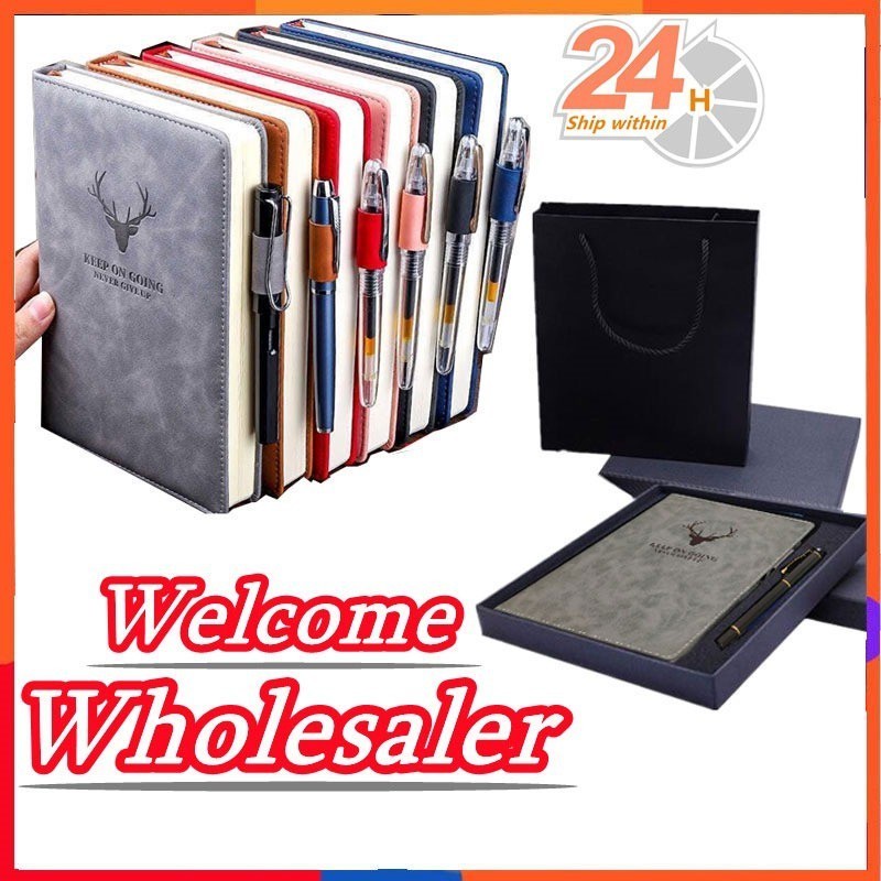 🔥24H🔥360 Pages A5 Notebook Super Thick Notepad Soft Leather Pu Simple ...