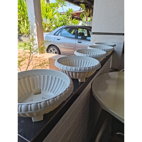 ROUND FLOWER POT FOR PLANTS / PASU BULAT LEPER PELBAGAI SAIZ DAN DESIGN ...