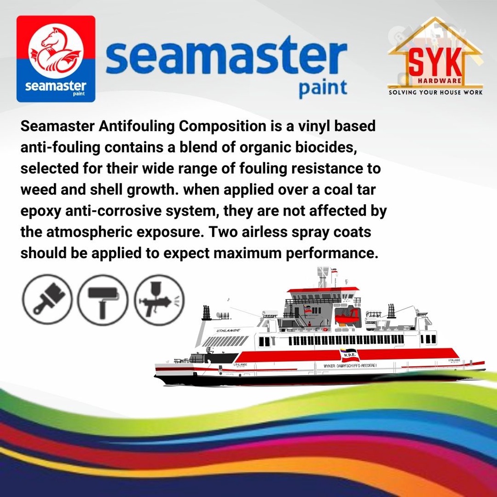 SYK Seamaster Cat Kapal Anti Fouling Composition 6596 5 Liters Marine ...