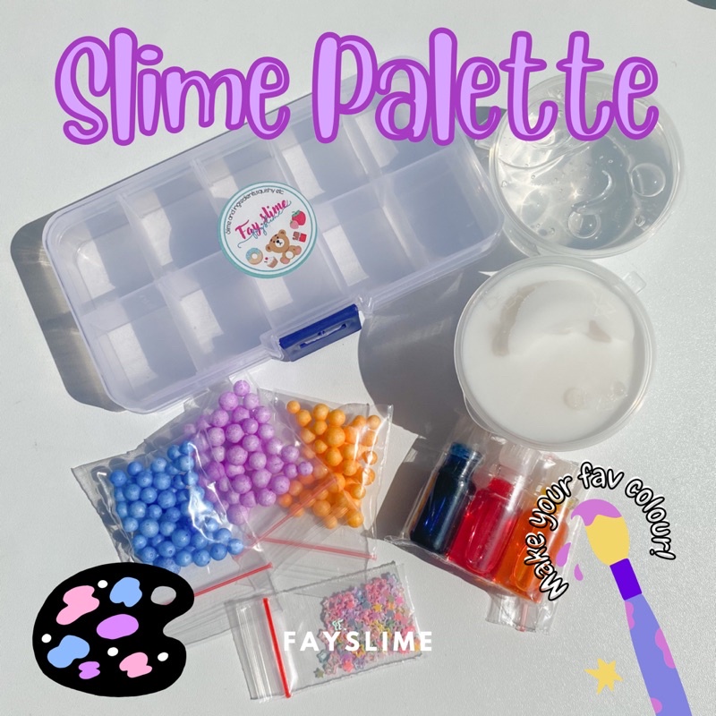DIY SLIME PALETTE | Original slime | Clear slime | Shopee Malaysia
