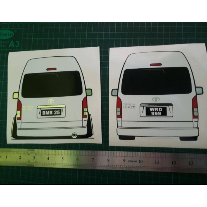 Stiker Van Toyota Hiace Siap No. Plate#25 | Shopee Malaysia