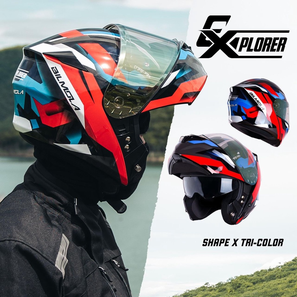 BILMOLA Helmet EXPLORER-SHAPE X TRI-COLOR | Shopee Malaysia
