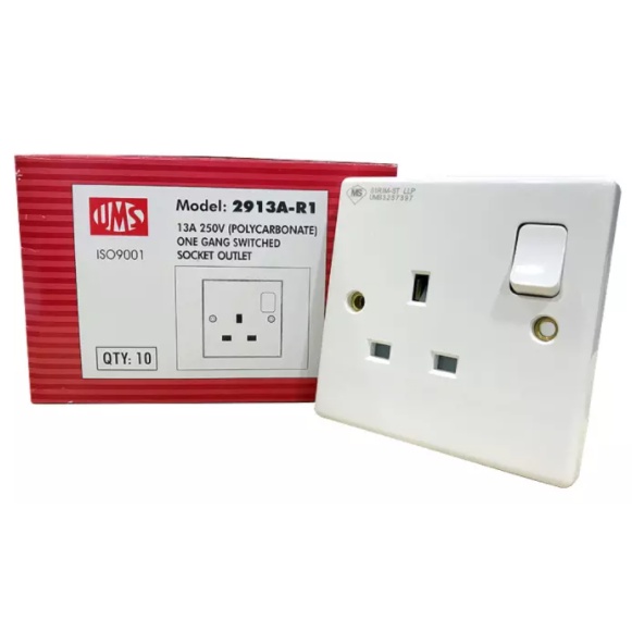 UMS 13A Switch Socket 3 Pin Wall Socket With SIRIM 2913a | Shopee Malaysia