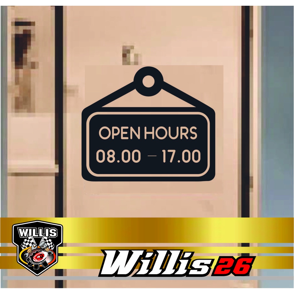Custom Sticker Products Open Hours Hours Clock Open Close Shop Internet ...
