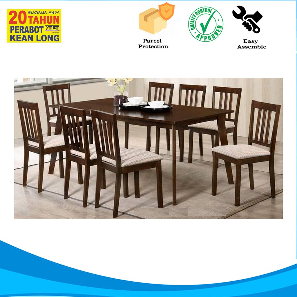 KLSB Set Meja Makan 8+1 Seat Kusyen / Set Makan/ Dining Set/ Dining ...