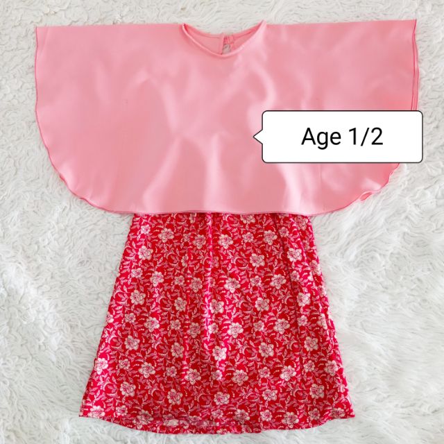 Baju Kurung Kelawar Batwing Budak Anak Kids | Peach Merah | Shopee Malaysia