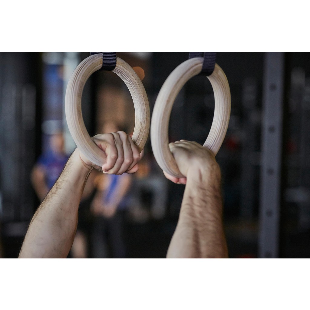 Cross Training Rings -Wood Gymnastic Rings Pull Up Muscle Up Dips ...