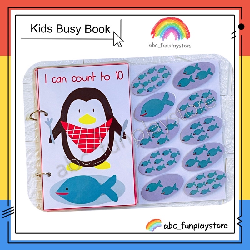 Penguins DIY Busy Book Kids Toy Book - Burung Penguin Alat Belajar Buku ...