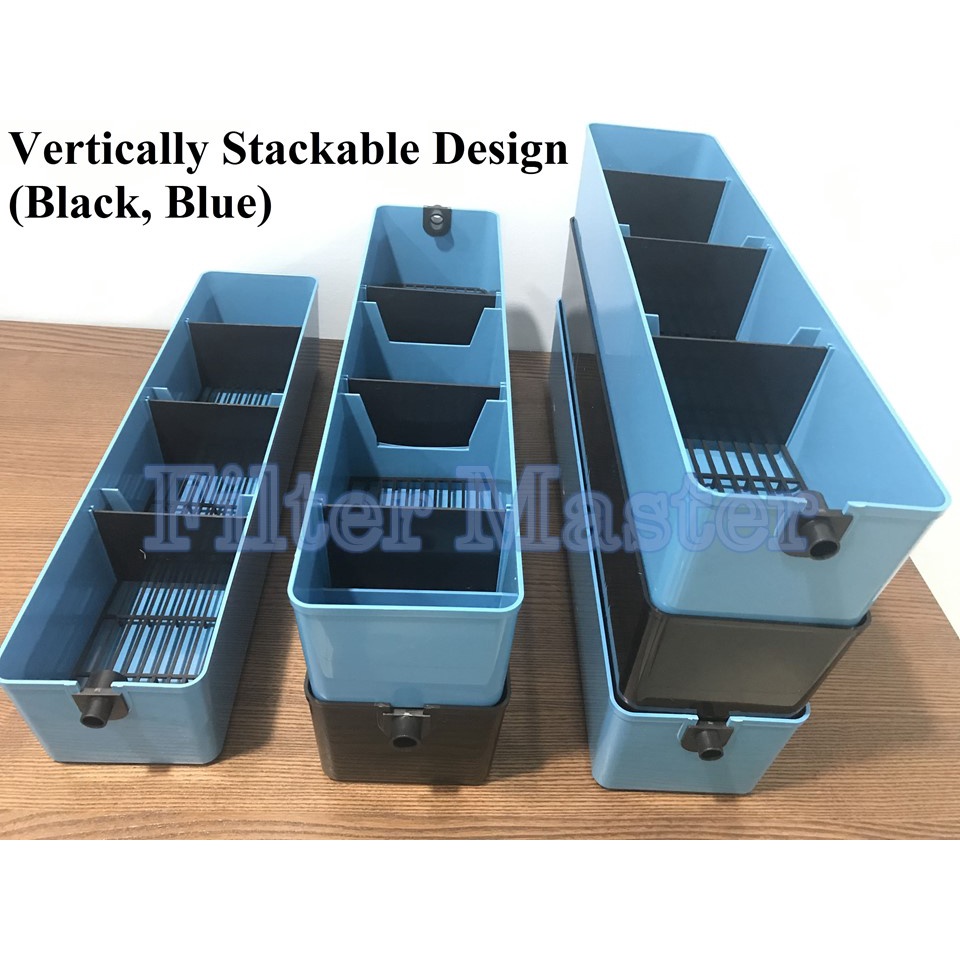 Premium 2 Feet Stackable Top Filter Box (Blue/Black) . Complete Set ...