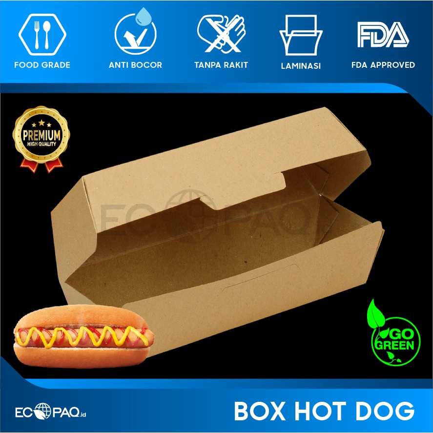Hotdog Box - Hotdog Box - Hot dog Box - CHOCOLATE KRAFT (50 pcs ...