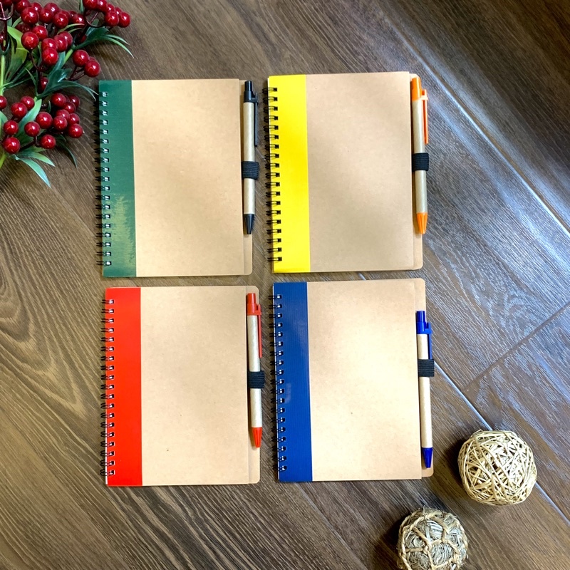 Eco single line notebook with matching pen Daily agenda Dairy journal ...