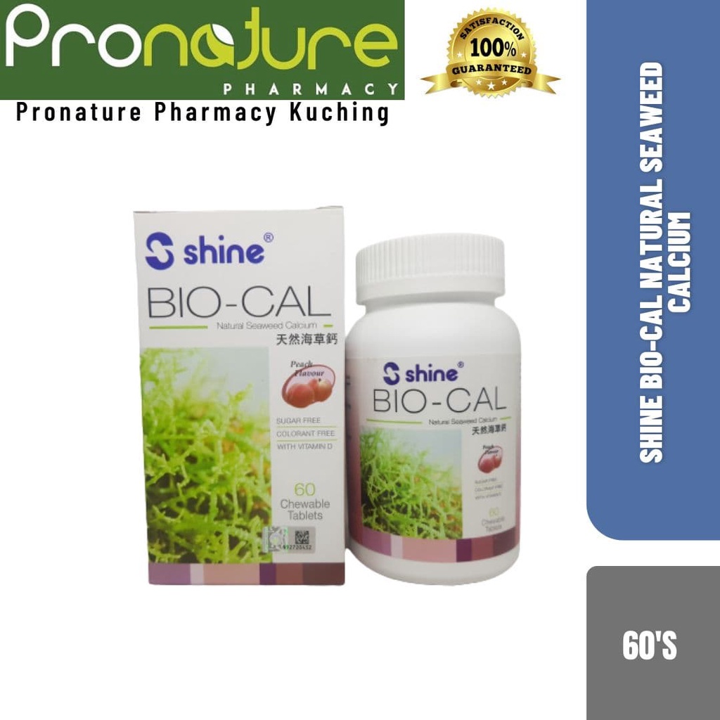 SHINE BIO-CAL NATURAL SEAWEED CALCIUM CHEWABLE TABLETS 60'S | Shopee ...
