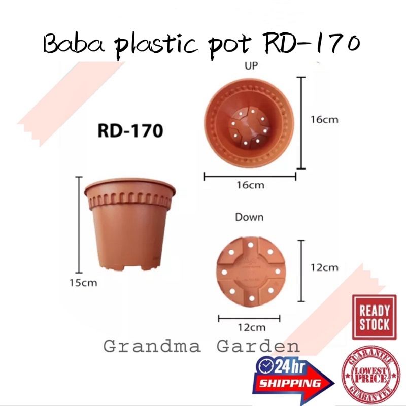 (GG baba) BABA plastic pot RD170 1 pc ^ pasu bunga plastik buatan ...