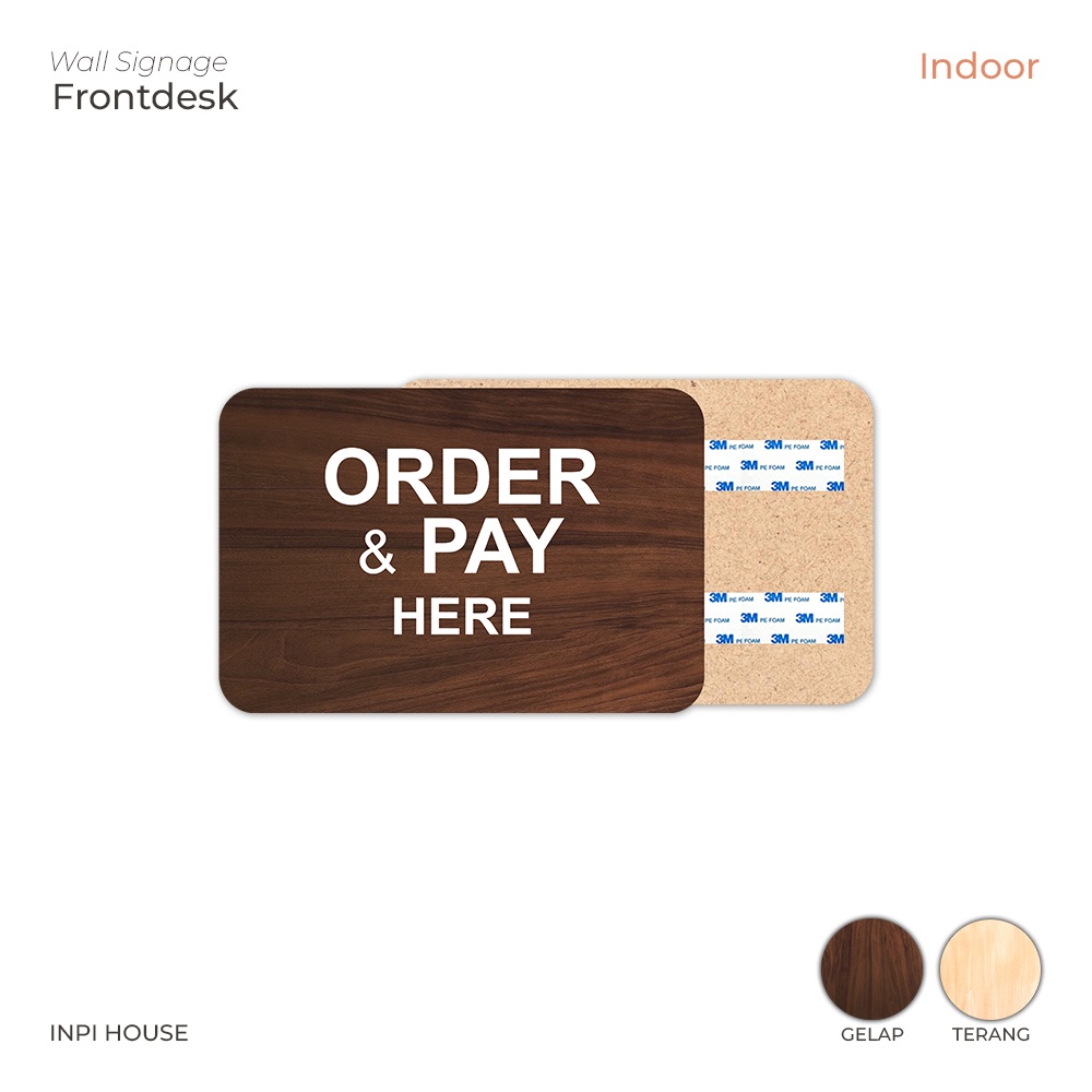 INPI HOUSE Signage Order & Pay Area - Cashier Area Sign Board, Order ...