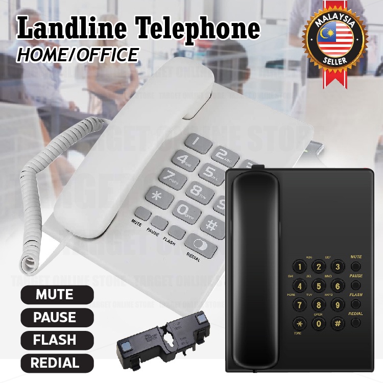 Wired Corded Wall Hanging Landline Telephone Loud Volume Redial Mute ...