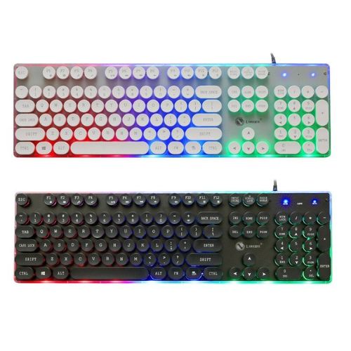 【Ready Stock】 Computer USB LED Keyboard GK102 Alloy Suspension Luminous ...