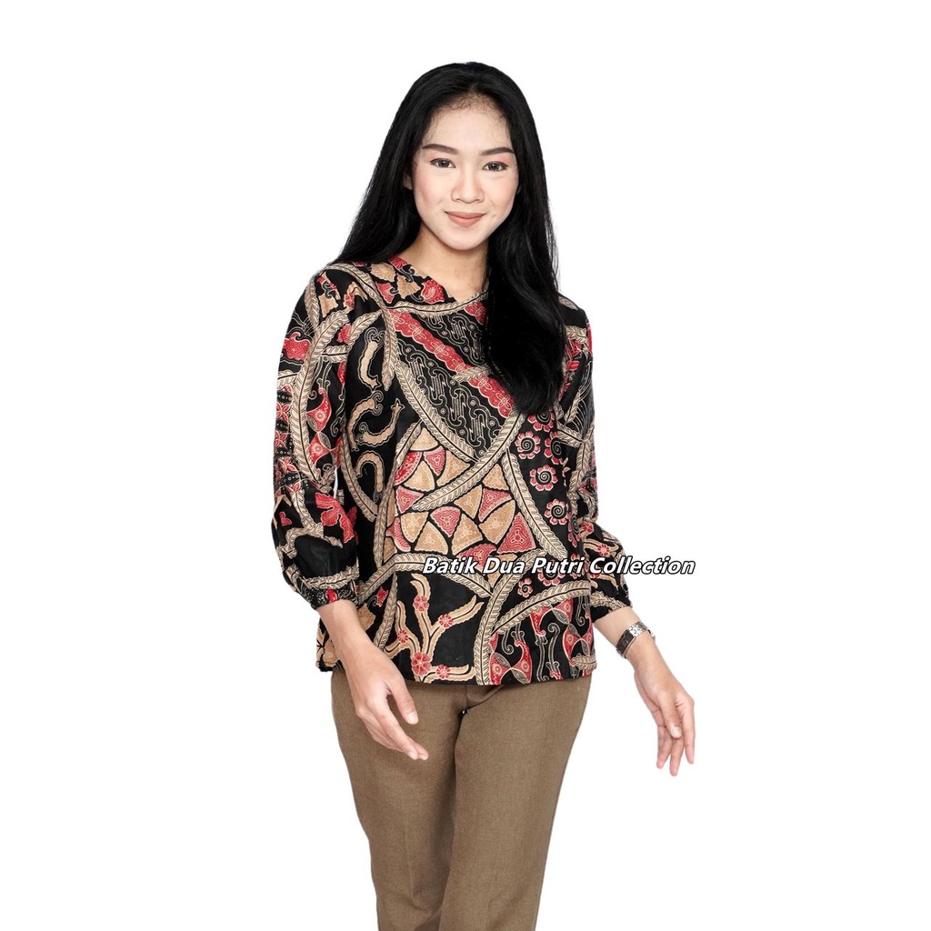 Batik Women Modern Blouse Batik Long Sleeve Brown Rabbit Batik By Batik ...