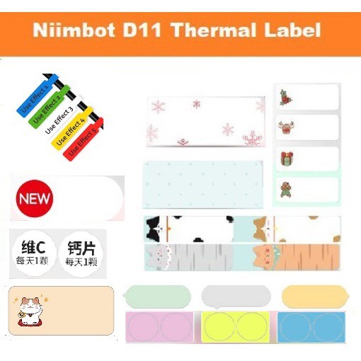 D11/D110/D101 Label Sticker Paper Roll Jing Chen (Niimbot) D11 Label ...