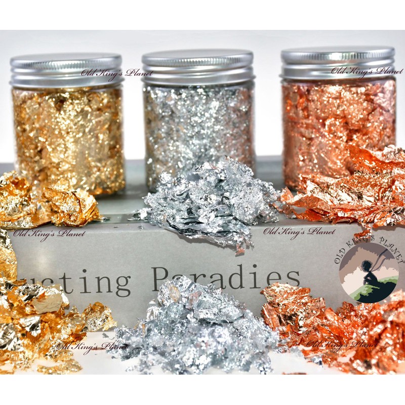 3g Imitation Gold Foil Sliver Foil Copper Foil 碎金箔紙 Glitters Craft Leaf ...